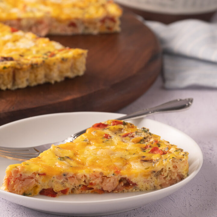 Crustless Salmon and Vegetable Quiche ⋆ Deb's Daily Dish