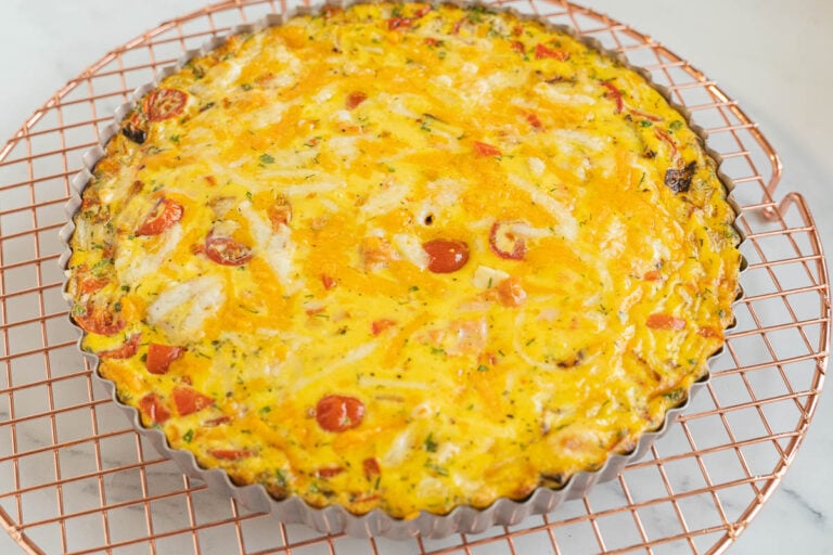 Crustless Salmon and Vegetable Quiche ⋆ Deb's Daily Dish